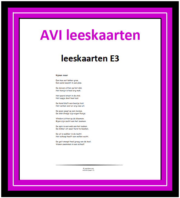 AVI leeskaarten E3 - LeerKans.com