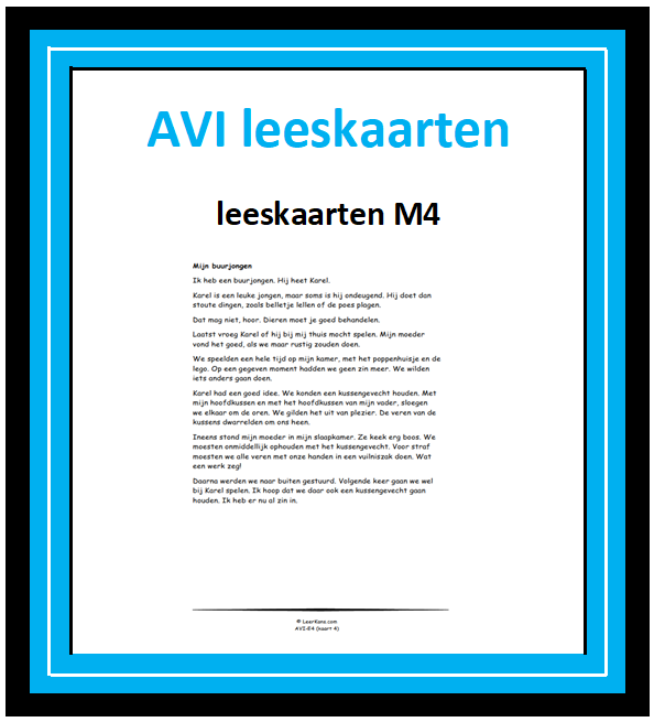AVI leeskaarten M4 - LeerKans.com